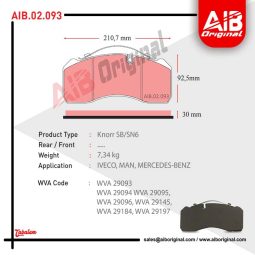 WVA 29093 – WVA 29094 – Brake Pad – AIBORIGINAL