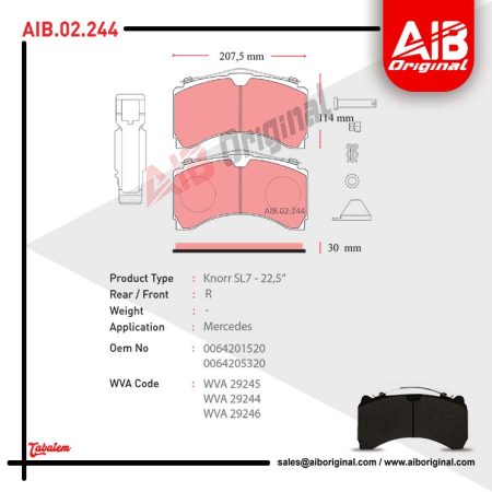 0064201520 – 0064205320 – WVA 29244 – Brake Pad – AIBORIGINAL